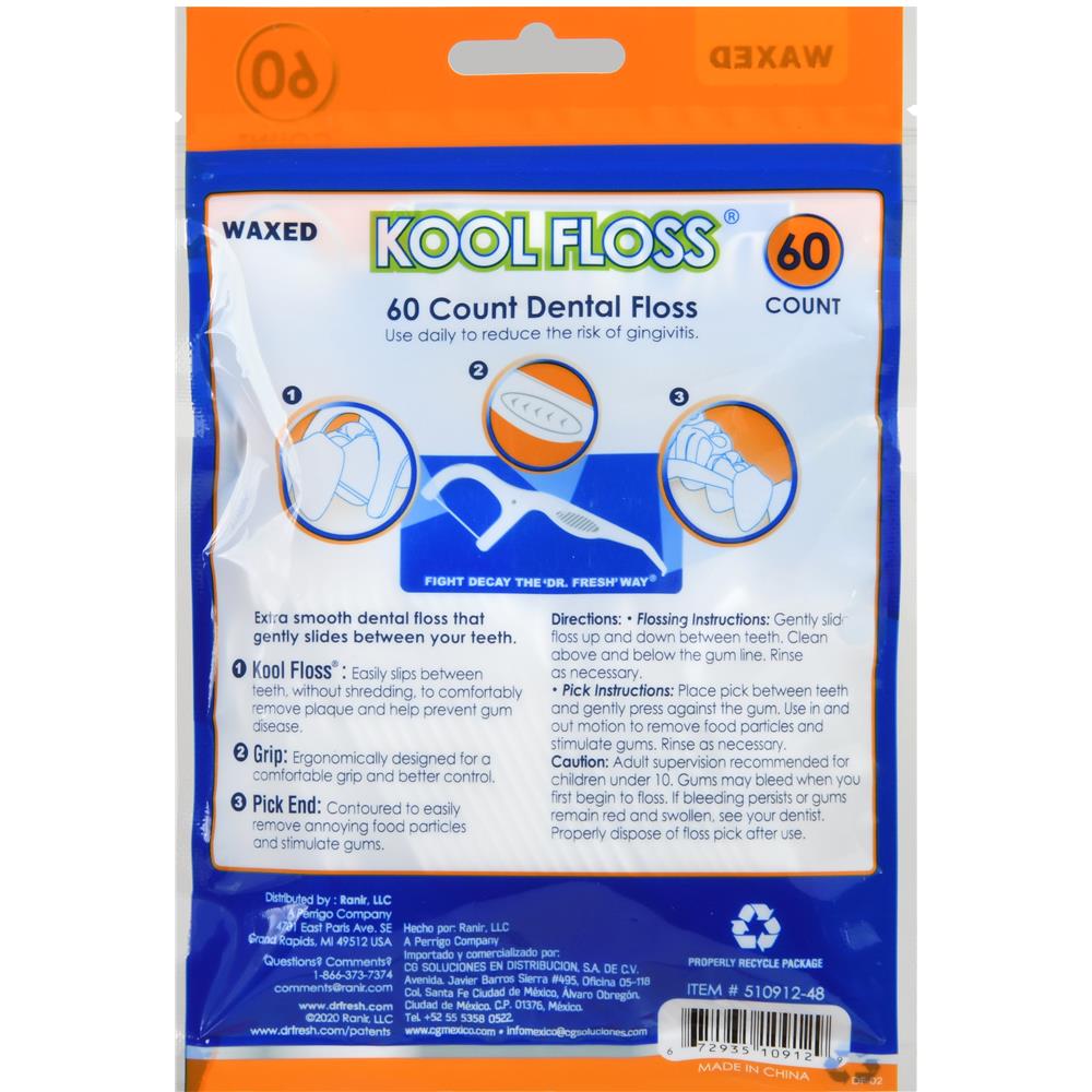 DR. Fresh® Kool Floss Picks Waxed 60 Count