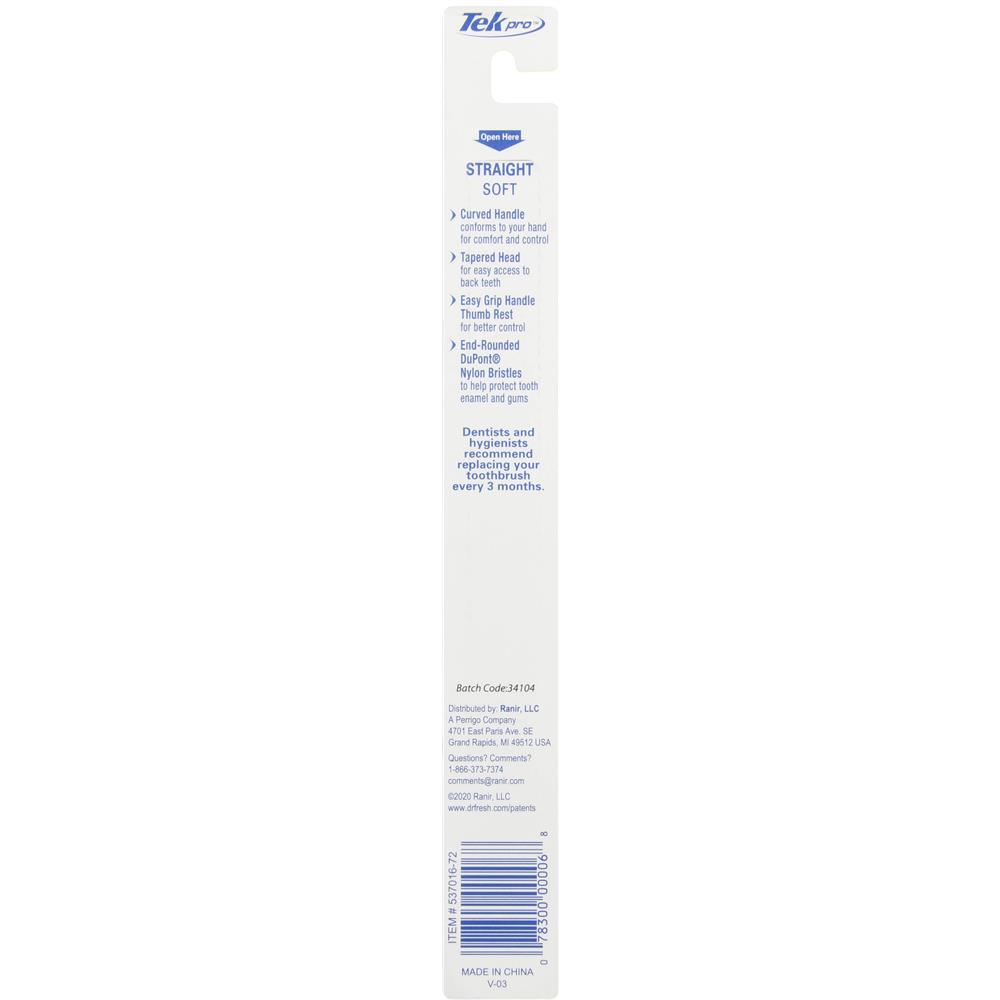 TEK Pro Straight Soft Toothbrush, 1 Count