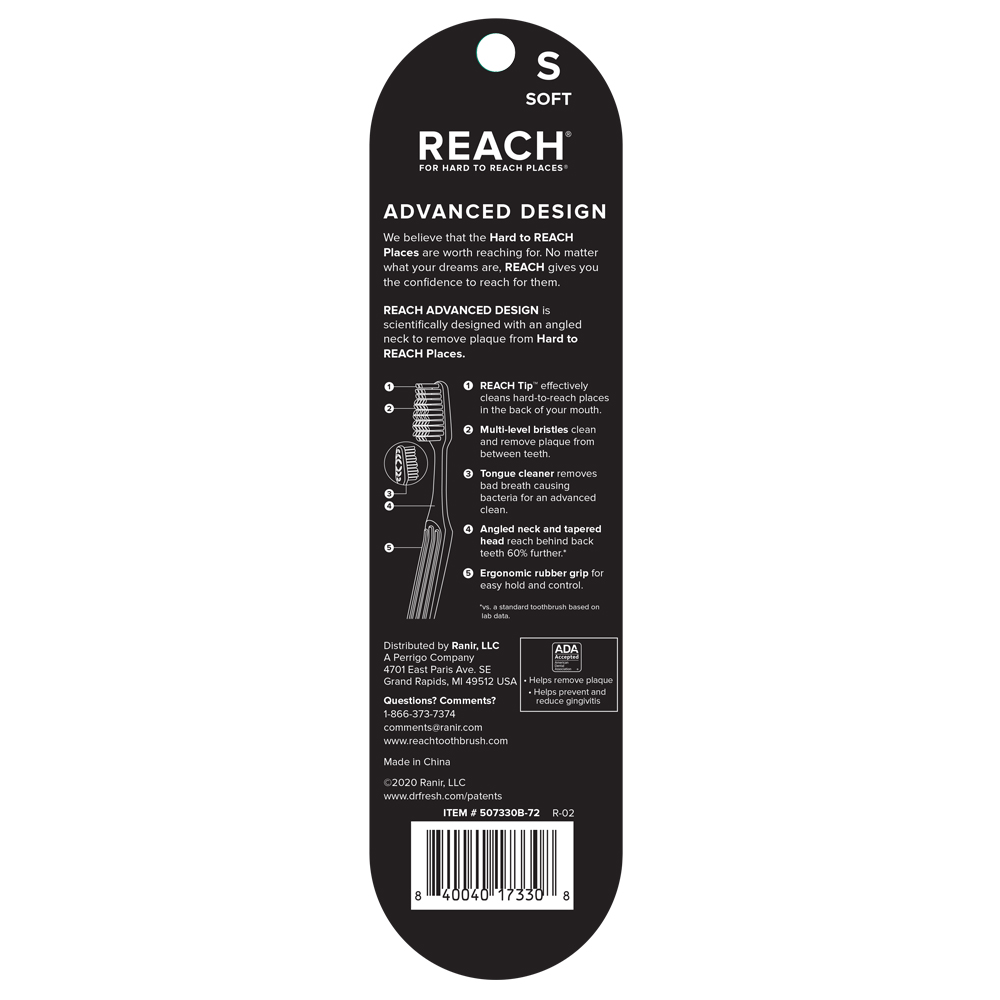 REACH® Advanced Design Soft Toothbrush, 3 Count