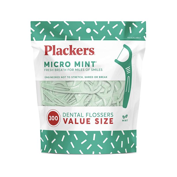 Plackers® Dental Flossers, Micro Mint, 300 Count