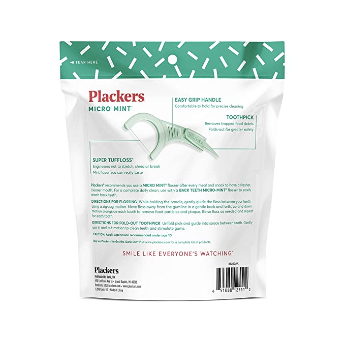Plackers® Dental Flossers, Micro Mint, 300 Count